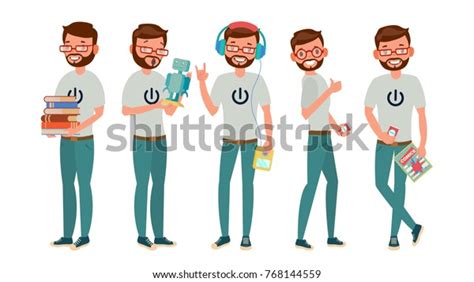 Classic Geek Man Funny Modern Geek Stock Illustration 768144559 Shutterstock