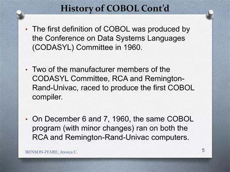 Introduction To Cobol Programming Language Ppt