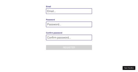 React Register Form With Validation Codesandbox