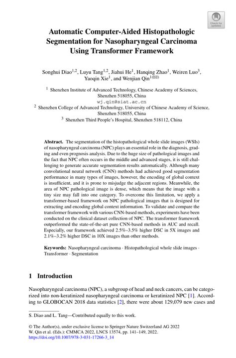 Pdf Automatic Computer Aided Histopathologic Segmentation For
