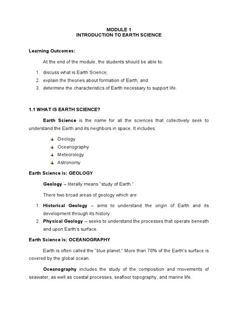 Module 1 Pdf Earth Universe