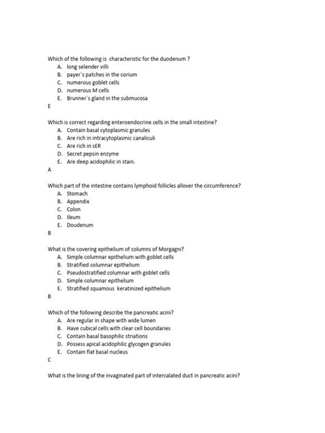 Git Mcq Bank Pdf Epithelium Pancreas
