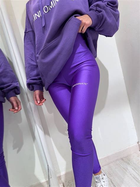 Leggings Sportivo Viola In Lycra Hinnominate Scintille Store