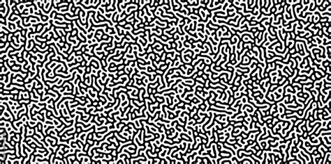 Turing Reaction Diffusion Monochrome Seamless Pattern With Chaotic Motion Linear Design With