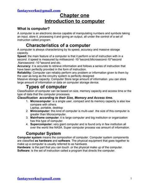 Computer Basics Worksheet Doc Operating Systems Computer Software