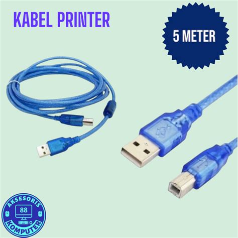 Jual Kabel Usb Printer 5 Meter 5m Transparant Hitam 2 0 Type A To Usb B Cable Usb Printer