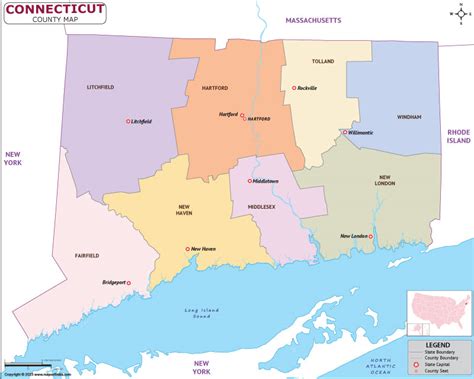 Connecticut Map Map Of Connecticut Ct State With County