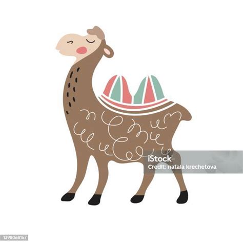 귀여운 만화 낙타 어린이 옷 디자인 지문 및 포스터에 사용할 수 있습니다 0명에 대한 스톡 벡터 아트 및 기타 이미지 0명 귀여운 낙타 Istock