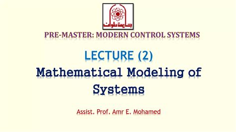 Modern Control Lec 02 Mathematical Modeling Of Systems Pdf Computer Networking Computing