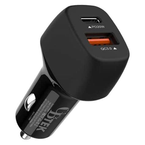 CBTEK Dual Port Type C And USB Car Charger
