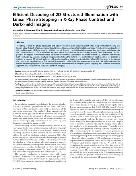 Pdf Efficient Decoding Of 2d Structured Illumination With Linear Phase Stepping In X Ray Phase