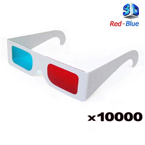 Hot 10000pcslot Universal Anaglyph Cardboard Paper Red And Blue Cyan 3d Glasses For Movie