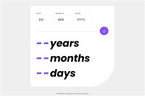 Frontend Mentor Age Calculator Using Html Css And Javascript Coding Challenge Solution