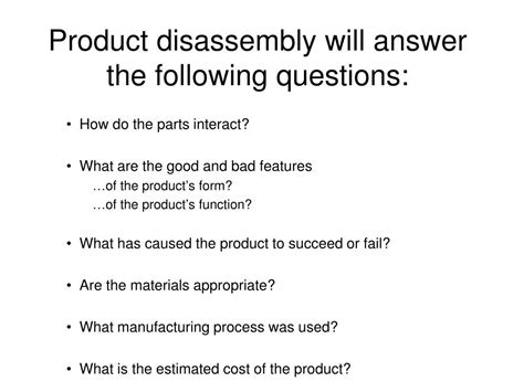 Ppt Product Disassembly Powerpoint Presentation Free Download Id