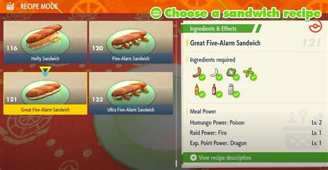 Pokémon Scarlet And Violet Sandwich Recipes Guide