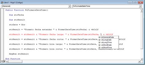 Función FormatDateTime en VBA Excel Avanzado