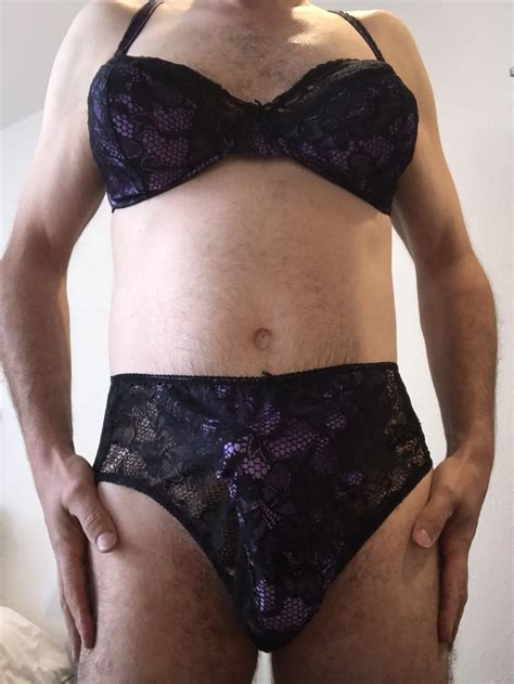 Dressing Up In My Wife S Purple Bra Set Pics Xhamster
