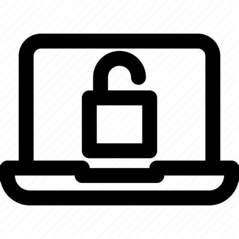 Device Laptop Notebook Padlock Unlock Icon