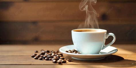 나무 테이블에 뜨거운 커피 컵과 콩 나무 테이블에 커피 에스프레소 나무에 곡물을 넣은 라떼 아트 커피 한잔 커피 배경 일러스트 및 사진 무료 다운로드 Pngtree
