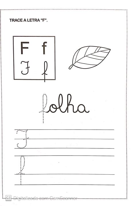 Atividade Letra F Cursiva