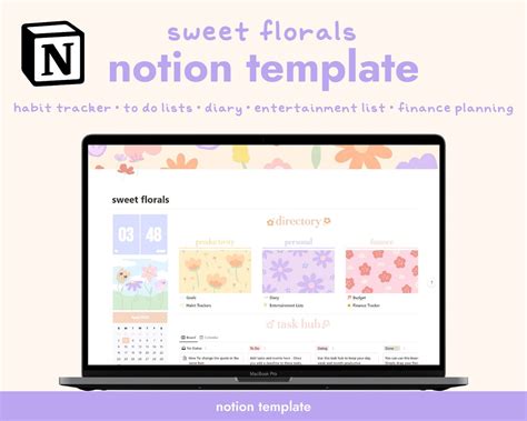 Notion Template Easy To Use Floral Design Notion Template For