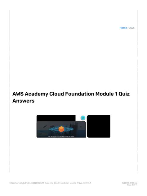 aws academy cloud foundation module 1 quiz answers pdf