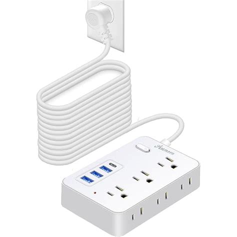 20 Ft Extension Cord With Multiple Outlets Asamoom 20 Ft Surge Protector Power Strip With 6