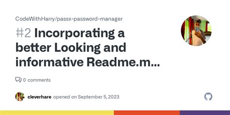 Incorporating A Better Looking And Informative Readme Md File Issue