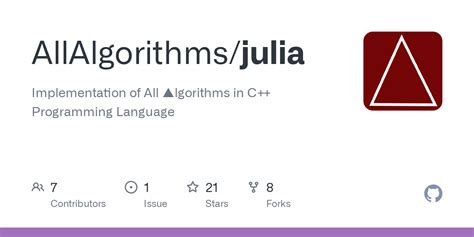 Github Allalgorithms Julia Implementation Of All Lgorithms In C