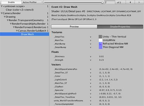 Unity Manual The Frame Debugger Window
