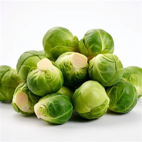 Premium Photo Isolated Brussels Sprouts On White Background