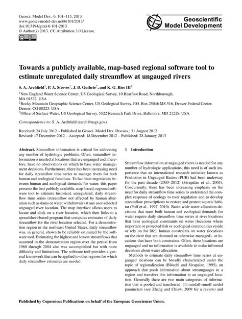 Pdf Towards A Publicly Available Map Based Regional Software Tool To Estimate Unregulated