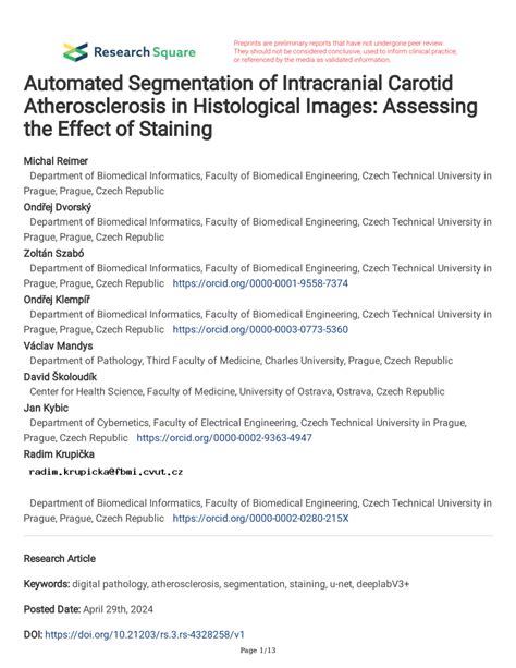 Pdf Automated Segmentation Of Intracranial Carotid Atherosclerosis In Histological Images