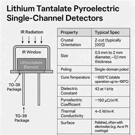 Lithium Tantalate Pyroelectric Detectors Litao₃ Wafers For Infrared