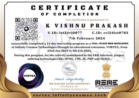 Vishnu Prakash On Linkedin Completed The Hands On Web Development Project