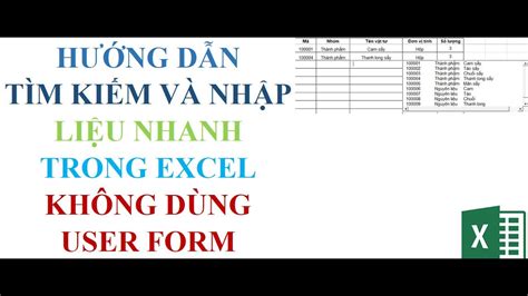 Hướng Dẫn Tìm Kiếm Và Nhập Liệu Nhanh Trên Excel Youtube