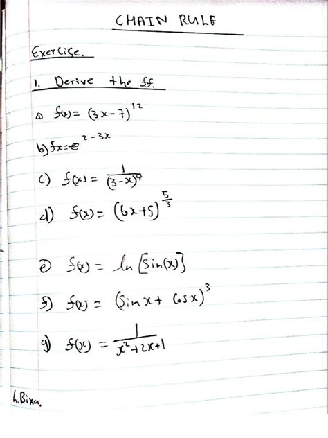 Chain Rule Questions Pdf