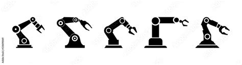 Robotic Hand Manipulator Silhouette Symbol Icon Robot Limb Logo Robot Arm Automation Robot