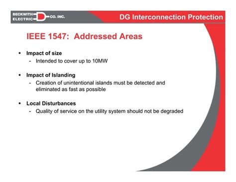 Dg Interconnection Protection Ieee 1547 Ppt