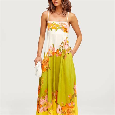 Floral Green And Yellow Maxi Dress Dantўўase