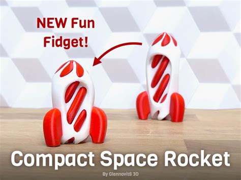 Compact Space Rocket Fidget Helix Spinner Toy By Glennovits 3d