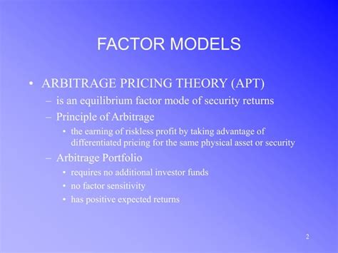Arbitrage Pricing Theory1 Ppt