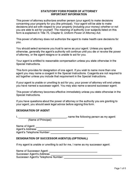 Utah Durable Statutory Power Of Attorney Forms [pdf Word]