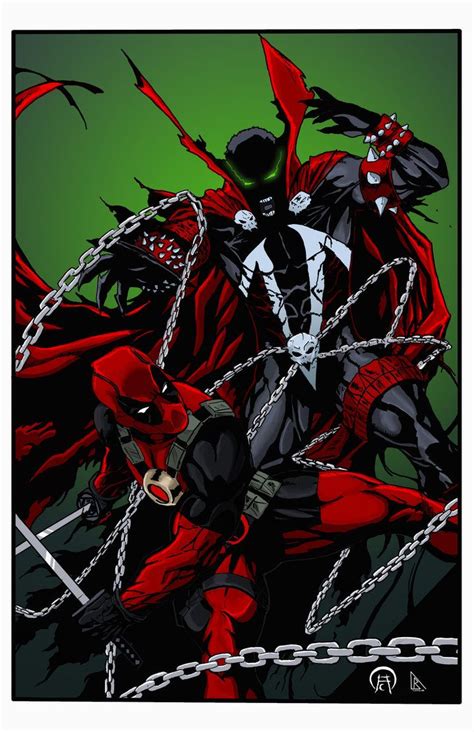 Spawn Vs Deadpool Colors Done By Bdixonarts On Deviantart Deadpool Marvel Comic Universe