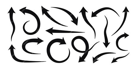 premium vector hand drawn arrow in different directions doodle bold