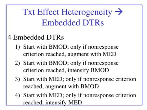 Ppt Treatment Effect Heterogeneity And Dynamic Treatment Regime Development Powerpoint