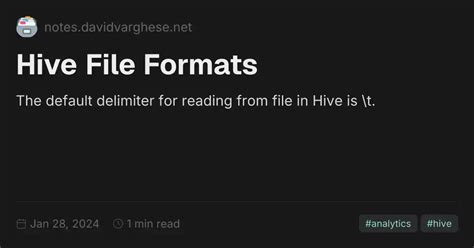 Hive File Formats