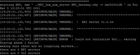 Launchxl Cc1352r1 Gateway Server Startup Errors In Project Zero Tutorial Zigbee And Thread