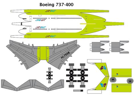 빠지다 종이 비행기항공기 만들기 B767 300 아시아나 스타얼라이언스 대한항공 제주항공 에어부산 진에서 티웨이 B737 400 500 전개도
