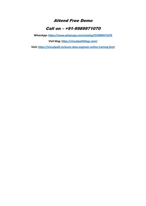 Azure Data Engineer Training In Hyderabad Azure Data Engineer Training Pdf